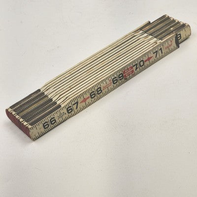 Lufkin 066F 72" Folding Ruler Wood & Metal Brass Joints USA 6' Vintage ...