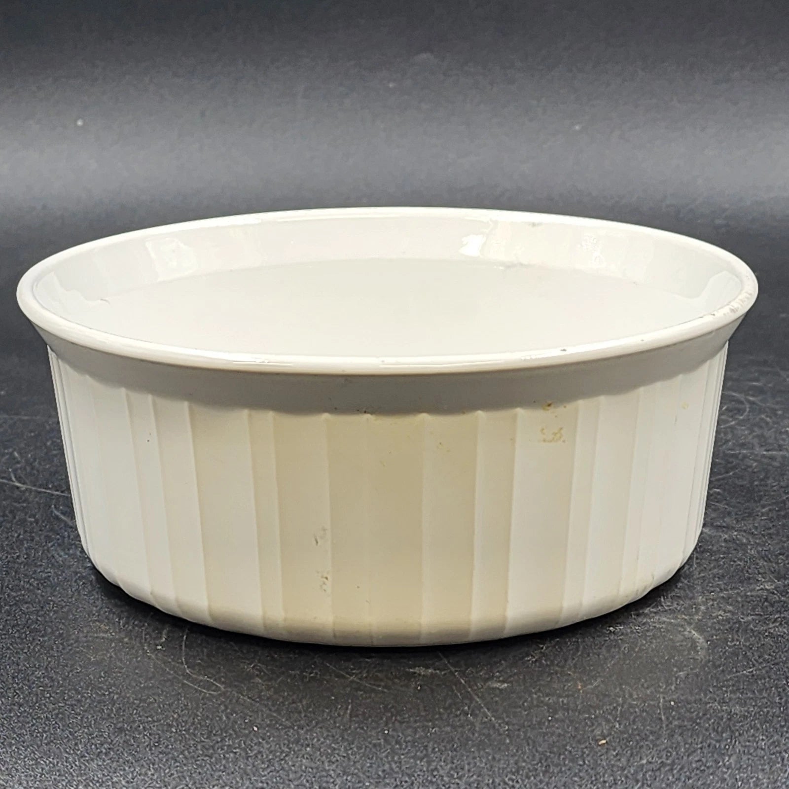 Corning Ware Round Casserole Dish French White F5B 1.5 Quart Soufflé S ...