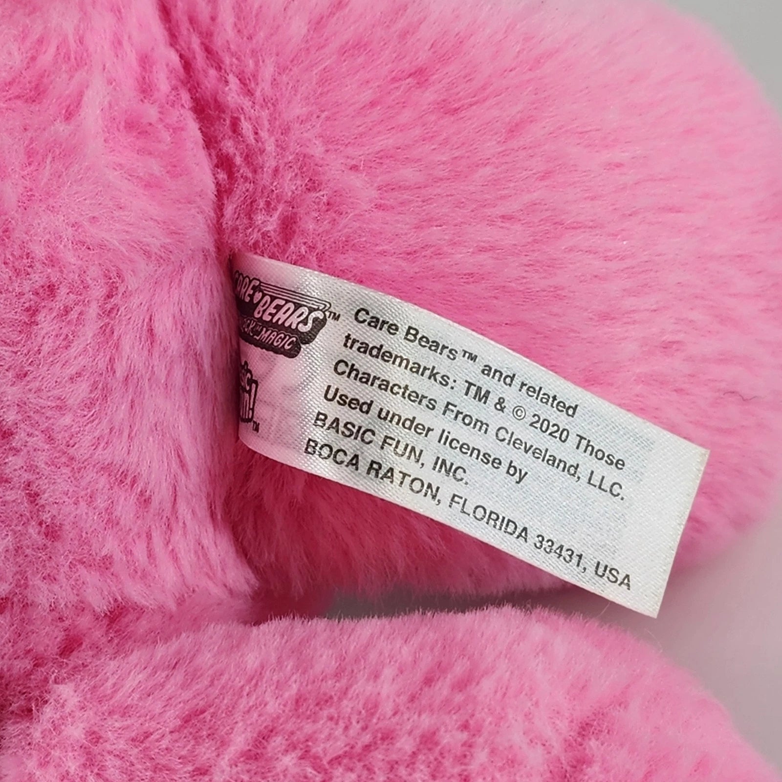 Care Bears Cheer Bear Plush 12" Pink Stuffed Animal Rainbow Belly Badg ...