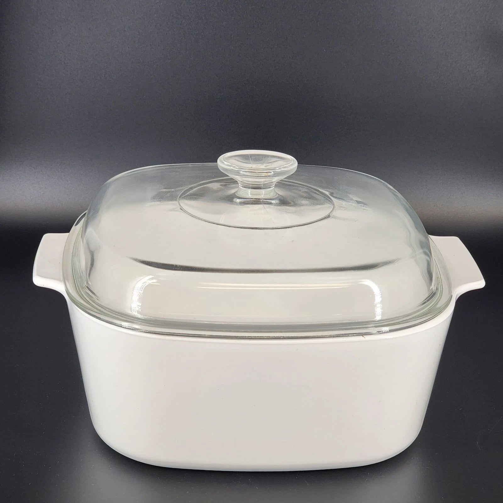 CorningWare A-5-B Square Casserole Dish 5 Quart Pure White with Pyrex ...